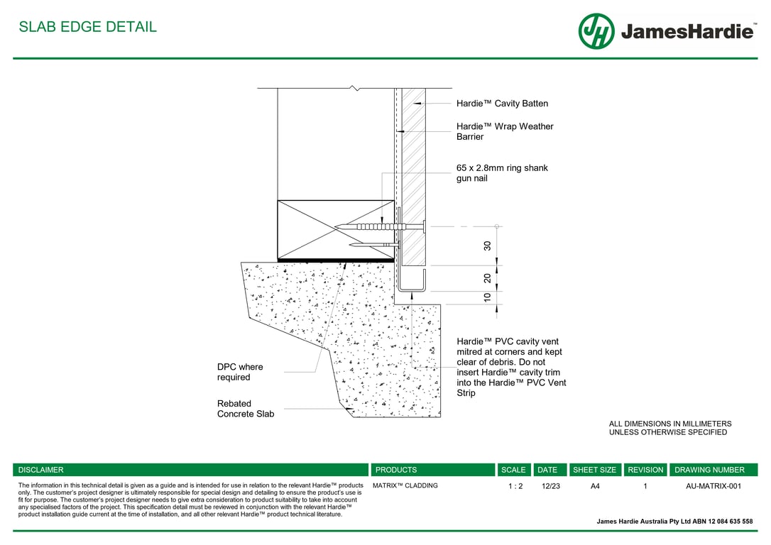 AU-MATRIX-001 - SLAB EDGE DETAIL - BIMcontent.com